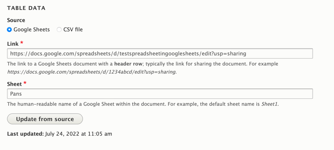 Integrating Google Sheets and Drupal to Build Web Page Tables | Mouko